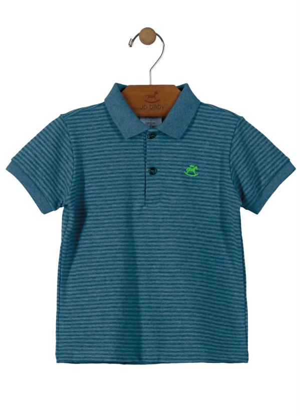 Camisa Polo Infantil Azul - Up Baby
